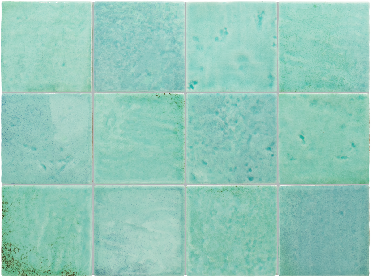 FULL TILE SAMPLE Bora Bora Square Aqua | 10cm x 10cm — Deine Fliesen